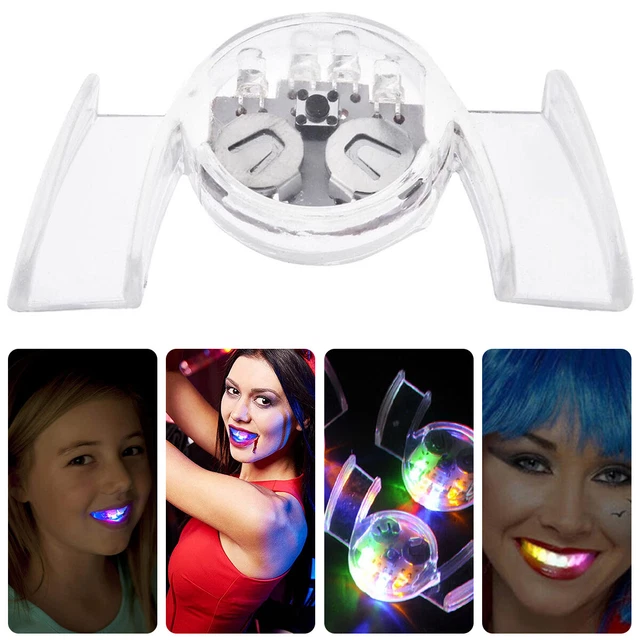 LED FLASHING TEETH Glow Tooth Light Up Mouthpiece Novelty Light Up ...
