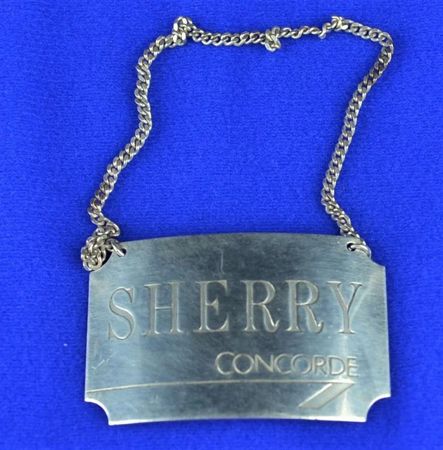 BRITISH AIRWAYS CONCORDE Sterling Silver Sherry Liquor Label Tag - Ba ...