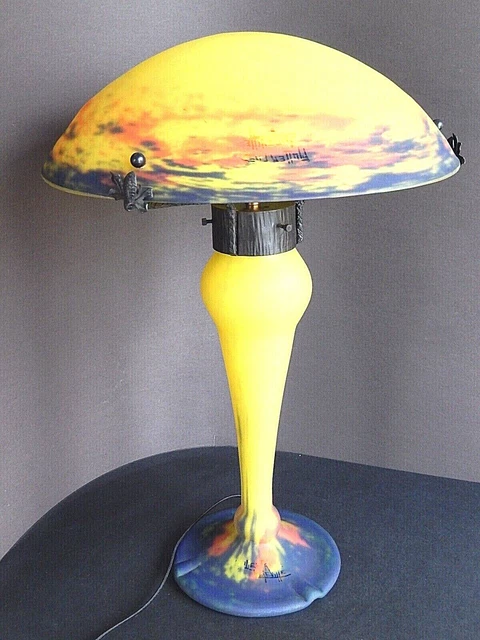 MULLER FRERES GRANDE LAMPE EN VERRE NUAGE signée EUR 1.500,00 - PicClick FR