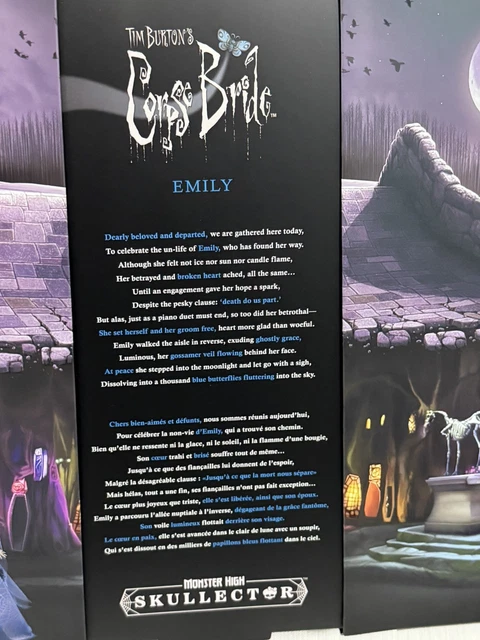 MONSTER HIGH SKULLECTOR Tim Burton’s Corpse Bride ‘Emily’ Doll (In-Hand ...