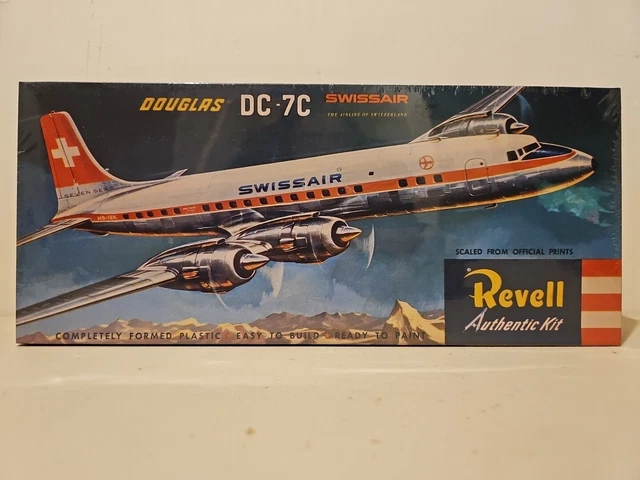 REVELL AUTHENTIC KIT H-267 Douglas DC-7C Swissair 1:122 Scale Model $44 ...