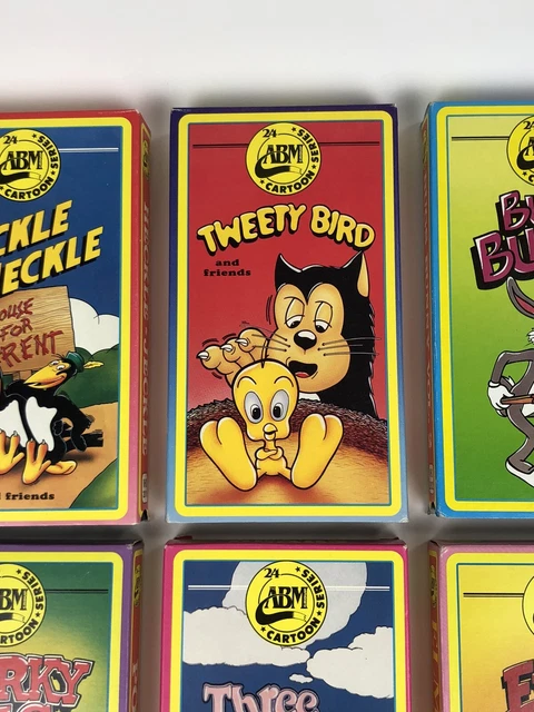 SIX (6) ABM Looney Tunes VHS Tapes - Bugs Bunny, Tweety, Elmer Fudd ...