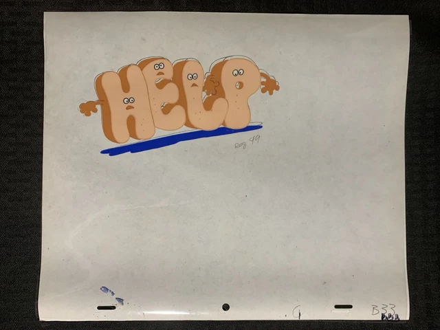 VINTAGE ALPHA-BITS CEREAL Commercial Animation Cel 12.5x10.5" Help SC1 ...