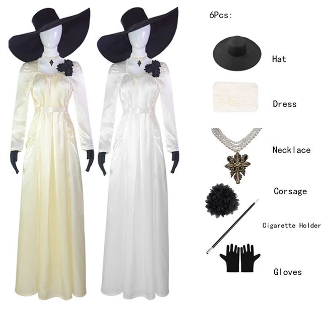 Resident Evil Village Lady Dimitrescu Cosplay Halloween Costume Dress