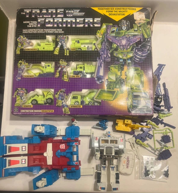 G1 TRANSFORMERS LOT 1980's all original including Devastator EUR 211,88 ...