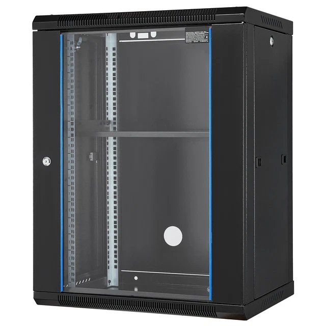 15U WALL MOUNT Network Server Rack Cabinet Enclosure 18'' Glass Door ...