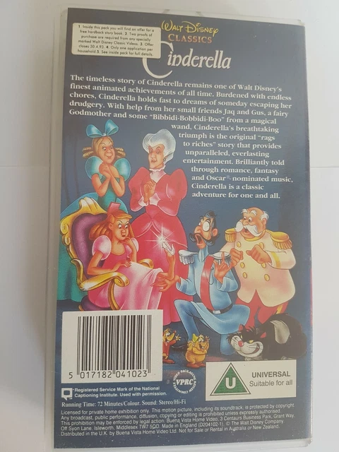 VINTAGE WALT DISNEY Classics ~ Cinderella ~ VHS PAL Video Tape £10.80 ...