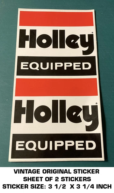VINTAGE ORIGINAL HOLLEY Equipped Vinyl Sticker Decal - Scca - Racing ...