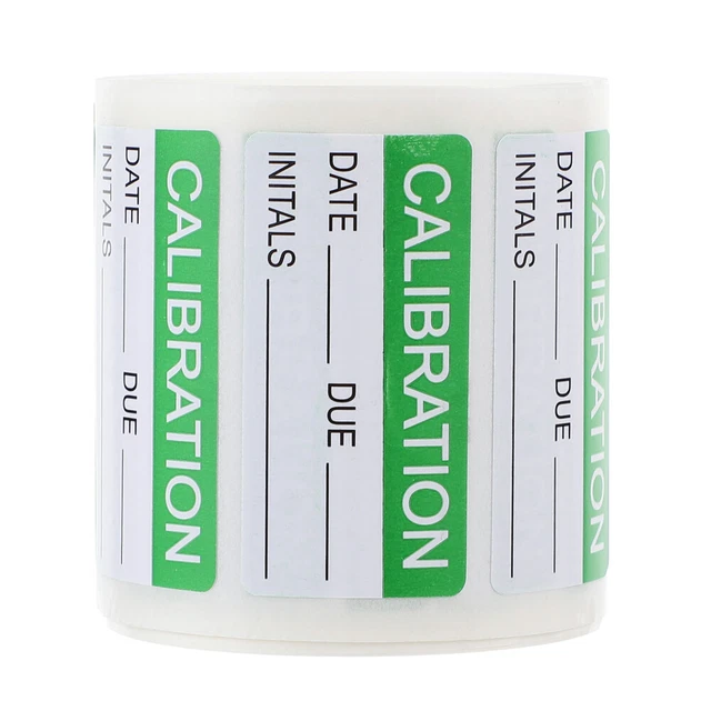 GREEN CALIBRATION LABEL Calibration Labels Adhesive Commercial Sticker ...