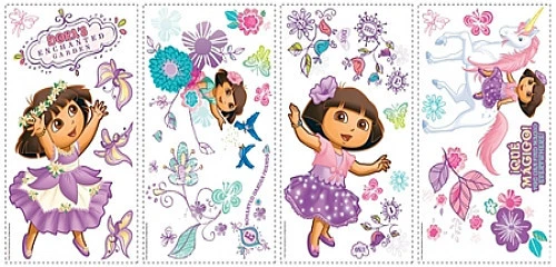 DORA THE EXPLORER Enchanted Forest wall stickers 26 decal unicorn ...
