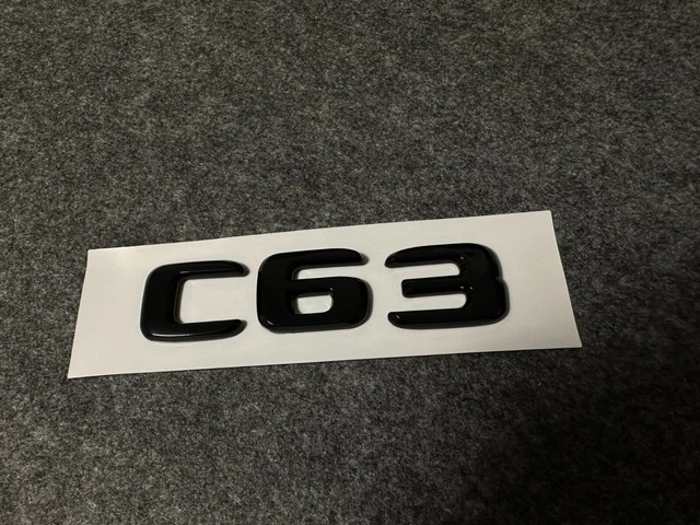 MERCEDES-AMG C63 EMBLEM Logo *Schwarz glänzend* *Selbstklebend* *NEU ...