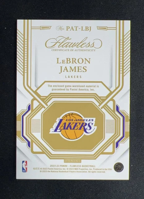 2022-23 PANINI FLAWLESS LeBron James GU Patch Ruby 1/15 =1/1 EUR 362,28 ...