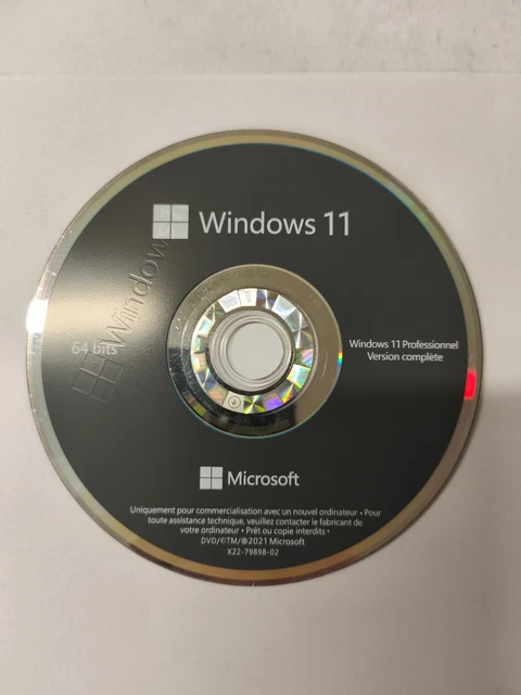 MICROSOFT | WINDOWS 11 Pro | DVD 64 bits | AUCUNE LICENCE EUR 15,00 ...