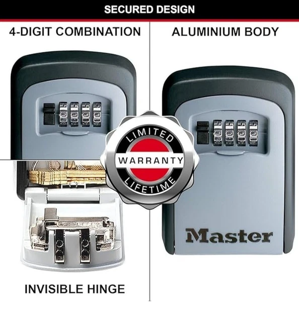 MASTER LOCK KEY Safe Wall Mounted, Medium 85 x 119 x 36 mm, Outdoor £39 ...