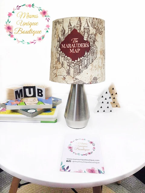 HARRY POTTER MARAUDERS Map Fabric Nursery Table Lamp Night Light Touch ...