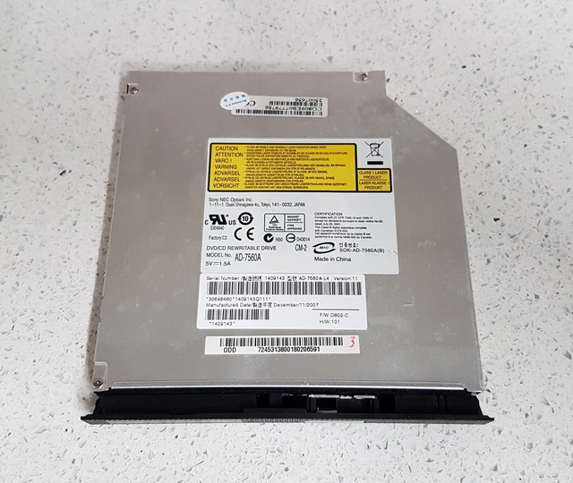 SONY AD-7560A DVD/CD BURNER REWRITEABLE DRIVE Suits Lenovo F41, Vaio ...