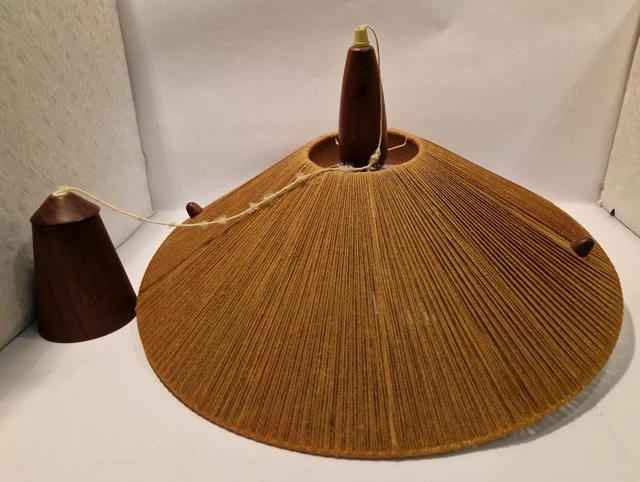 Lampada Ae F9 Mid Century Design Teak Legno Bast Lampada A Sospensione