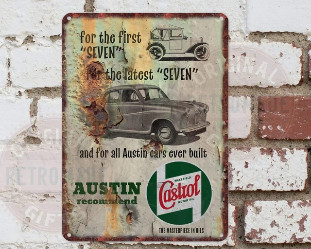 AUSTIN A30 SEVEN - Castrol Retro Style metal sign £12.00 - PicClick UK