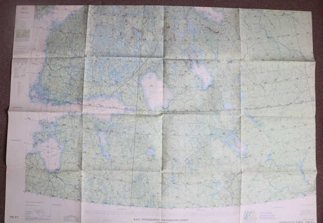 RAF TOPOGRAPHIC NAVIGATION Chart TNC D-3 LADOZHSKOYE OZERO Huge Map ...