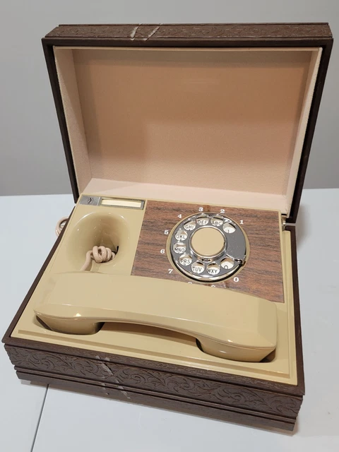 VINTAGE 1970S NORTHERN ELECTRIC EXECUTIVE ROTARY TELEPHONE IN FAUX WOOD ...