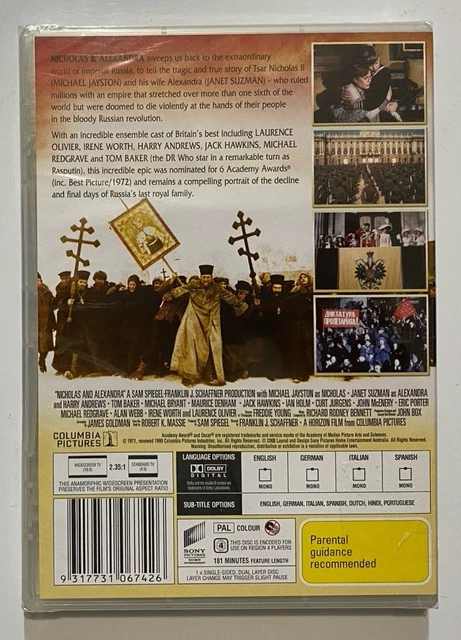 NICHOLAS AND ALEXANDRA DVD Movie Film True Story Historical Drama Brand ...