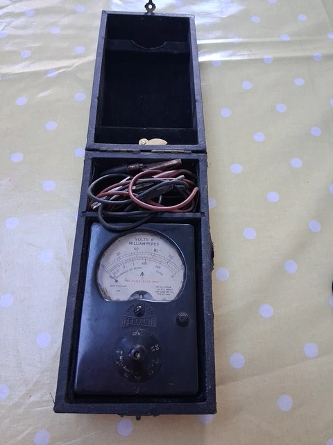 FERRANTI VOLT OHM and Milliamps Meter Vintage with Case and Leads ...