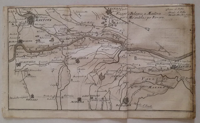 RARISSIMA MAPPA DEL '700_Mirandola_Medolla_Mantova_Cento_Guastalla ...