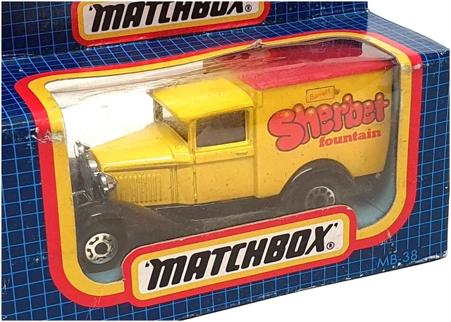 MATCHBOX 8CM LONG Diecast MB-38 - Ford Model A Van "Barratt" Yellow/Red ...