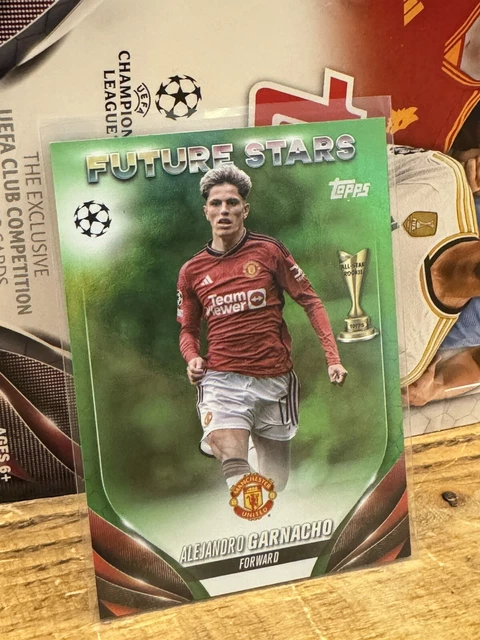 GARNACHO FUTURE STARS Verde Neon/199 2023-24 TOPPS COMPETIZIONI UEFA ...