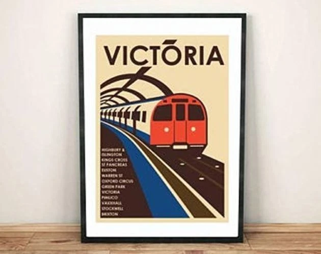 VICTORIA LINE (SOUTH) London Underground Tube vintage train art print ...