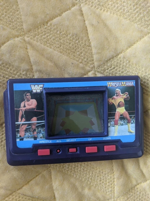 VINTAGE WWF WRESTLEMANIA Handheld Acclaim Hulk Hogan Andre the Giant ...