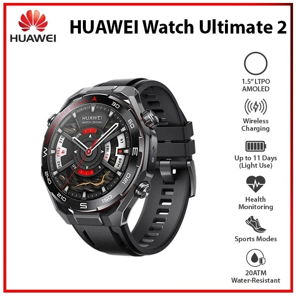 HUAWEI WATCH ULTIMATE 2 BLACK AMOLED eSIM Bluetooth iOS Android ...