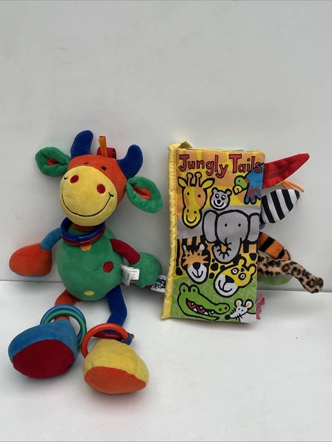 JELLYCAT JELLY KITTEN Hoopy Loopy Cow Bull Soft Toy Plush Comforter And ...