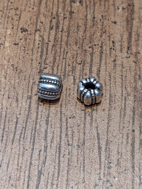 PANDORA DOTS AND Ridges Barrel Clip Stopper X 2 - 790446 £14.00 ...