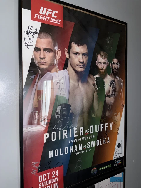 UFC SIGNED DUSTIN Poirier vs Duffy Autographed Fight Night Poster RARE ...
