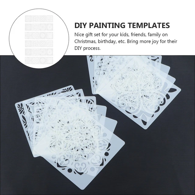 24 PCS FLOWER Stencils for Painting Template Craft Drawing Pattern Pad ...
