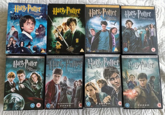 HARRY POTTER COMPLETE Collection: Years 1,2,3,4,5,6,7,7B (1-8 Movie DVD Box Set) £19.95 ...