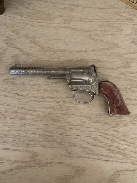 VINTAGE HUBLEY RED Grip Rodeo Child’s Toy Gun Cap Pistol Cowboy Western ...