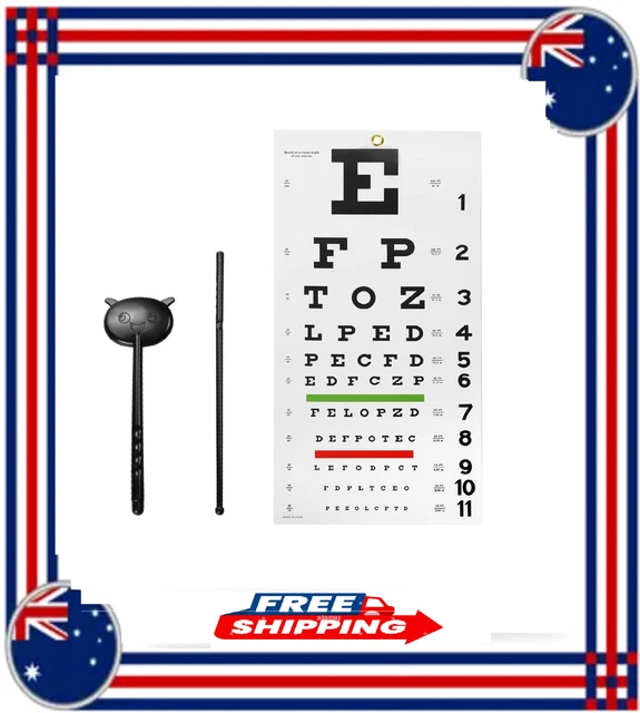 EYE CHART, SNELLEN Eye Chart Wall Chart, with Hand Pointer and Eye ...