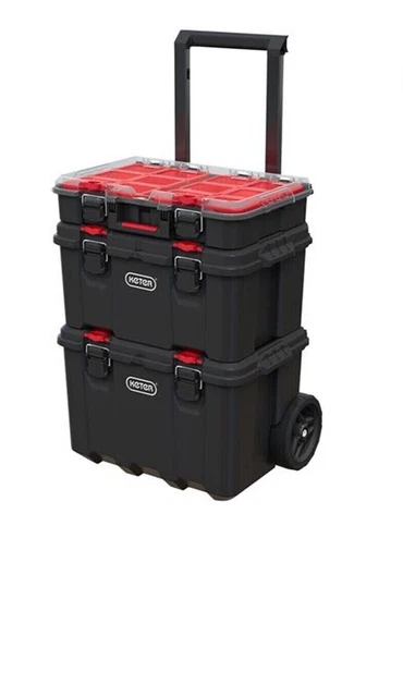 KETER STACK N Roll Modular Wheeled Tool Box Case Organiser Set ...