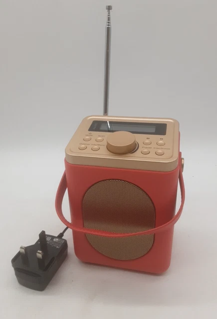 MAJORITY RED DAB+ Digital & FM Radio | Mains Powered DAB Radio with LED ...