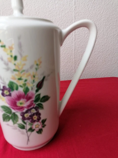 KAHLA KAFFEEKANNE WEISS Porzellan Blumen (DDR) Thüringen 50/60er Jahre Ostalgie EUR 22,00 ...