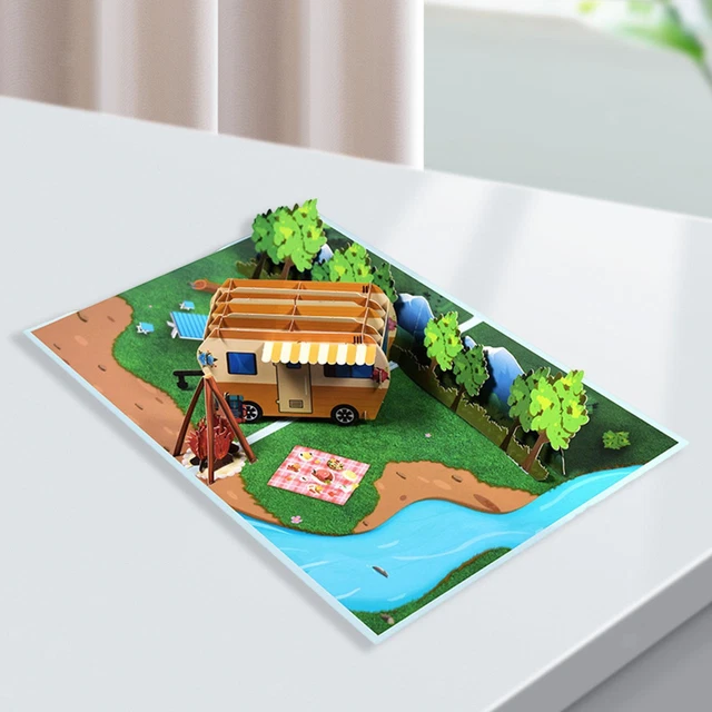 CAMPING TRIP POP up Card RV Card Popup Greeting Card for Thanksgiving ...