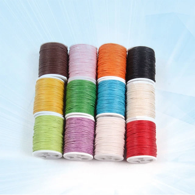 12 PCS WAXED Cotton Cords Strings Ropes Macrame Braided Bohemia Ethnic ...