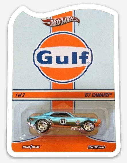 HOT WHEELS 1967 Chevy Camaro Gulf Red Line Club FLAT MAGNET $7.38 ...
