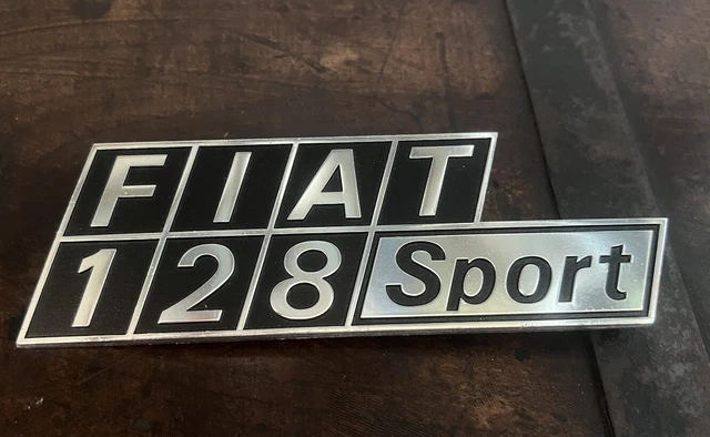 🔴 FIAT 128 Sport stemma AUTO emblema, fregio, logo, scritta metallo ...