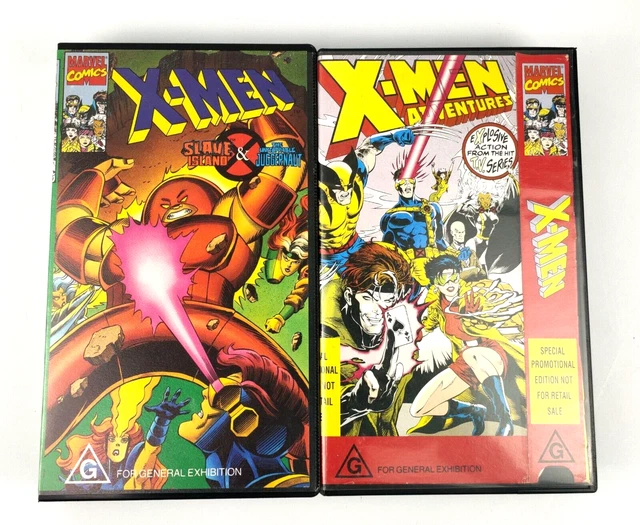 X-MEN X 2 VHS PAL Tapes X-MEN SLAVE ISLAND & X-MEN ADVENTURES Marvel ...