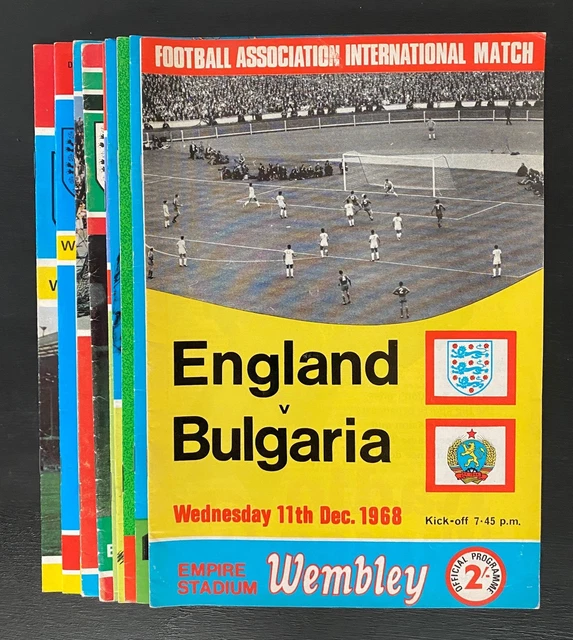 ENGLAND - 10 different home football programmes 1968 to 1971 £9.99 ...