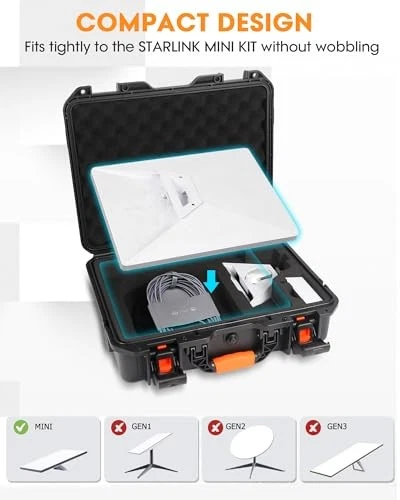 TAILWAGGERS WATERPROOF STARLINK Mini Case - Precision Cut Foam - Orange ...