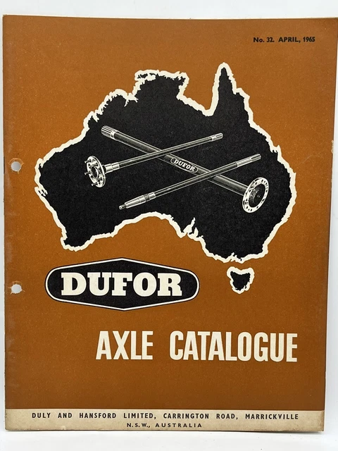 DUFOR AXLE CATALOGUE No. 32 1965 Car Auto Book $15.99 - PicClick AU